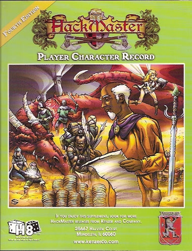 Hackmaster Player Character Record by Kenzer and Company 2103 - The ...