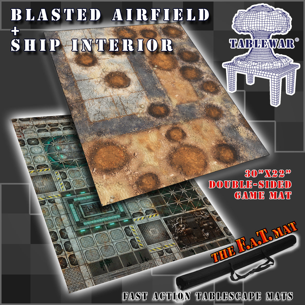 30x22" Double-Sided 'Ship Interior' + 'Blasted Airfield' F.A.T. Mat Ba ...