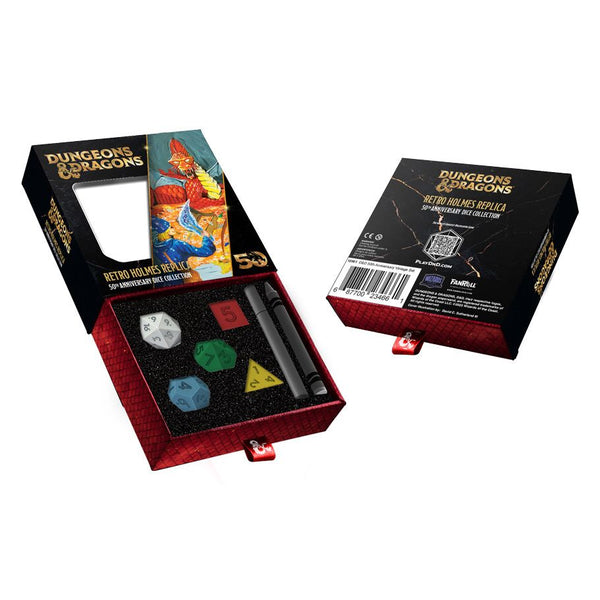 D&D 50th Anniversary: Retro Holmes Replica Dice Set - The Dragons Trove